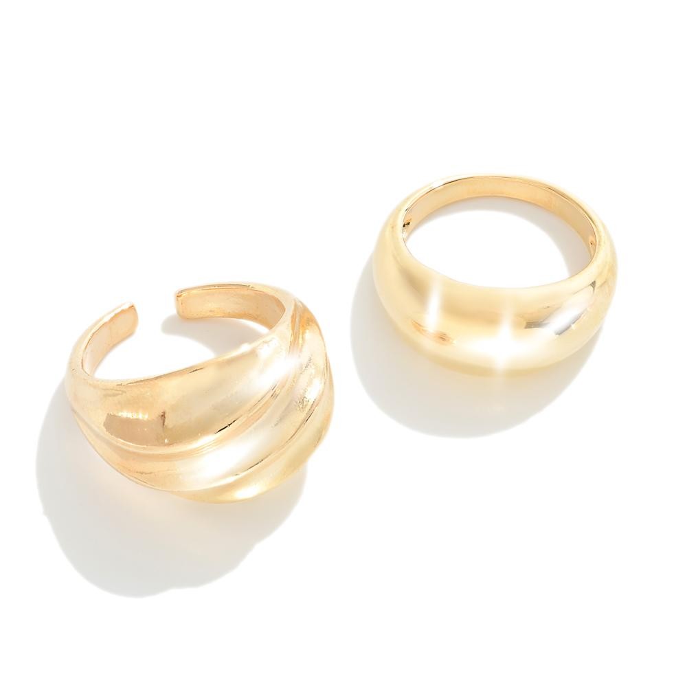 Set Of Two Knuckle Rings Featuring Ridged And Tapered Ring Ridged Ring ...