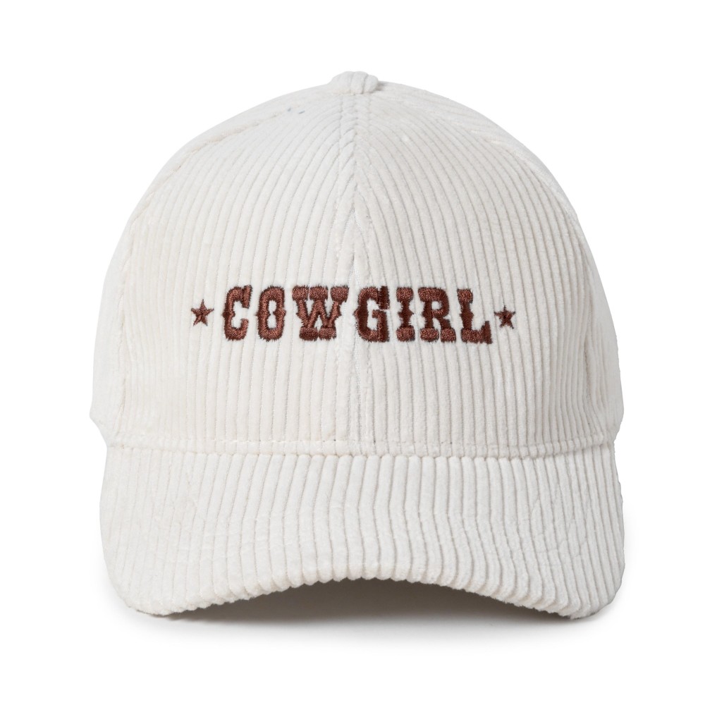 Corduroy 'Cowgirl' Baseball Cap - One Size Fits Most - Velcro ...