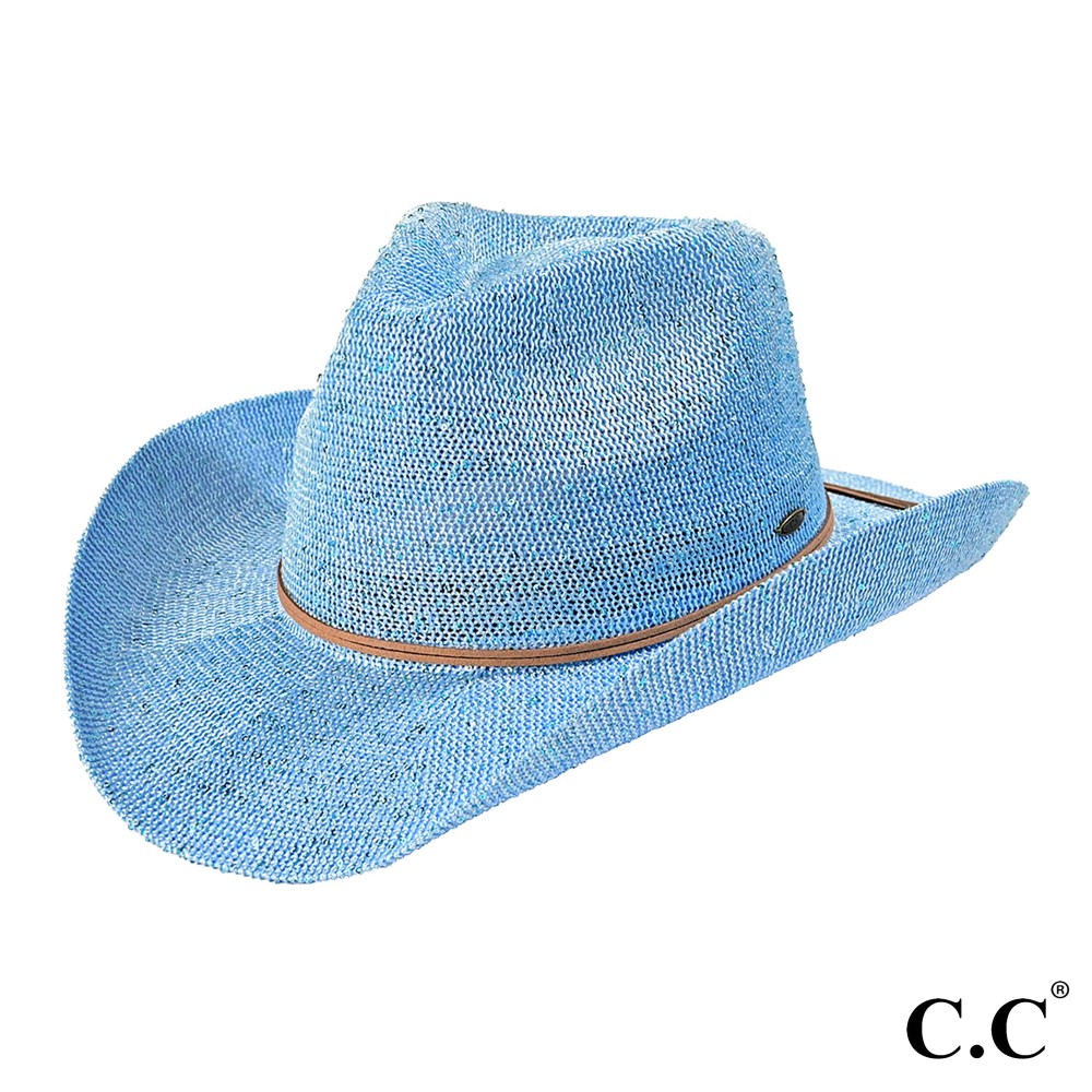 C.C CBC-03 Sequin Cowboy Hat With Suede String Trim Band - One Size ...