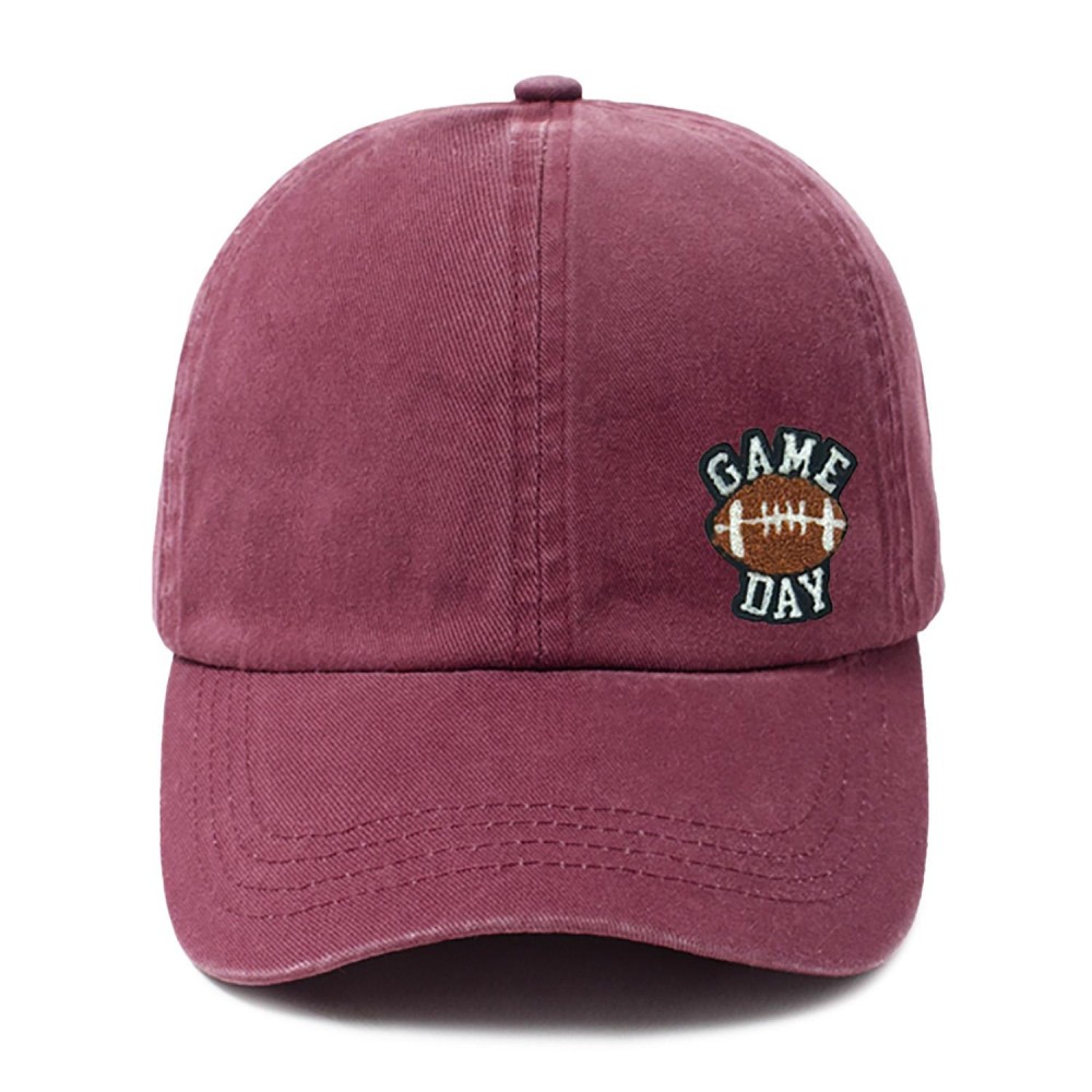 Off Center Chenille Patch 'GAME DAY' & Football Baseball Cap - One Size ...