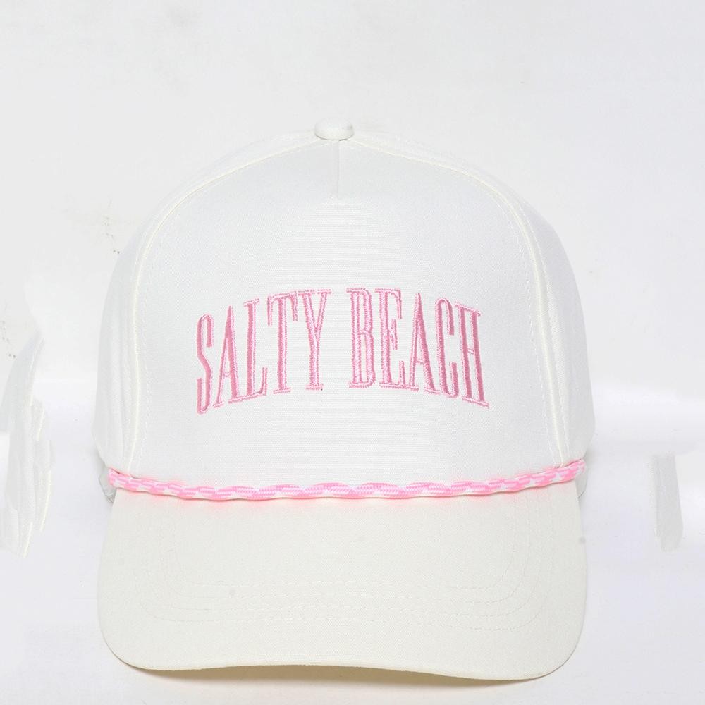 'Salty Beach' Embroidered Baseball Cap With Two Tone Rope Detail - One ...