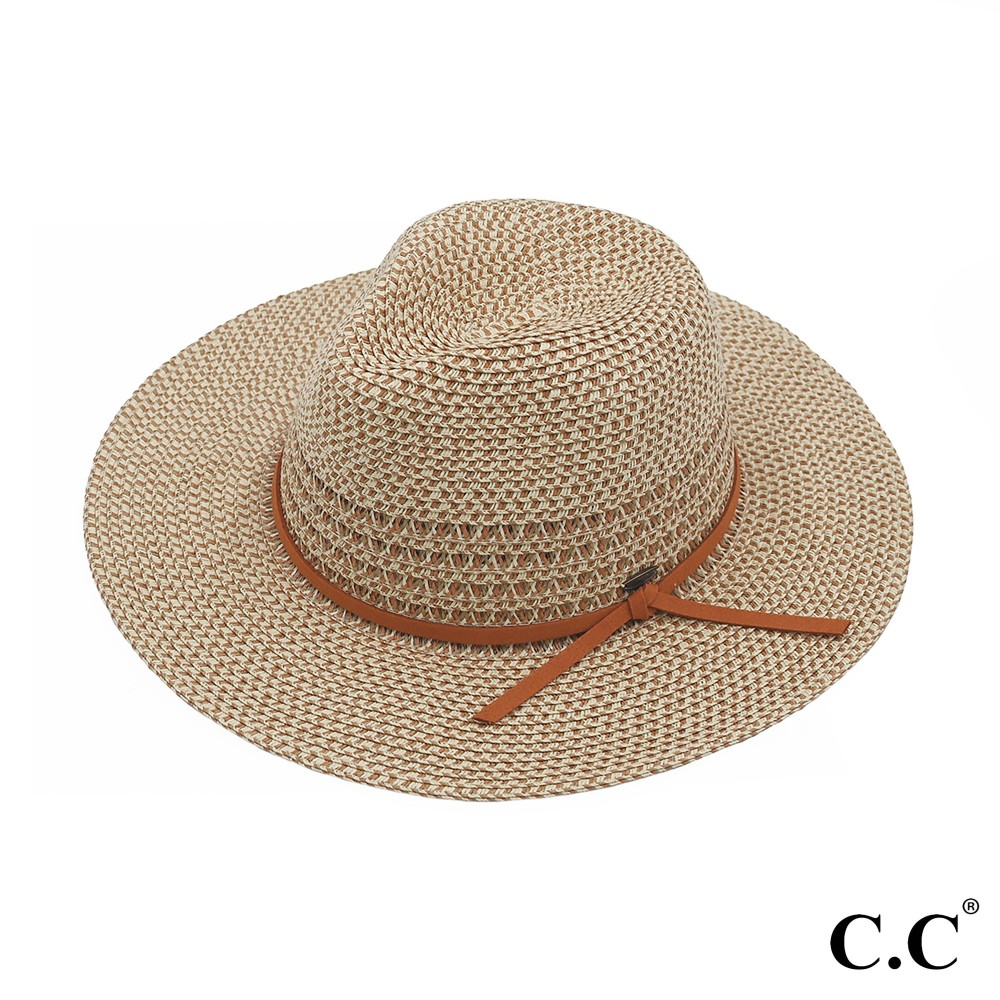 C.C Panama Hat STC-01 Multi-Color Heather Panama Straw Hat With Faux ...
