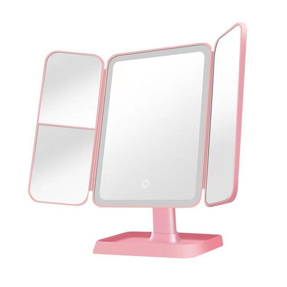 Tri Fold LED Table Mirror - USB Rechargeable (Charger Included) - 3 ...