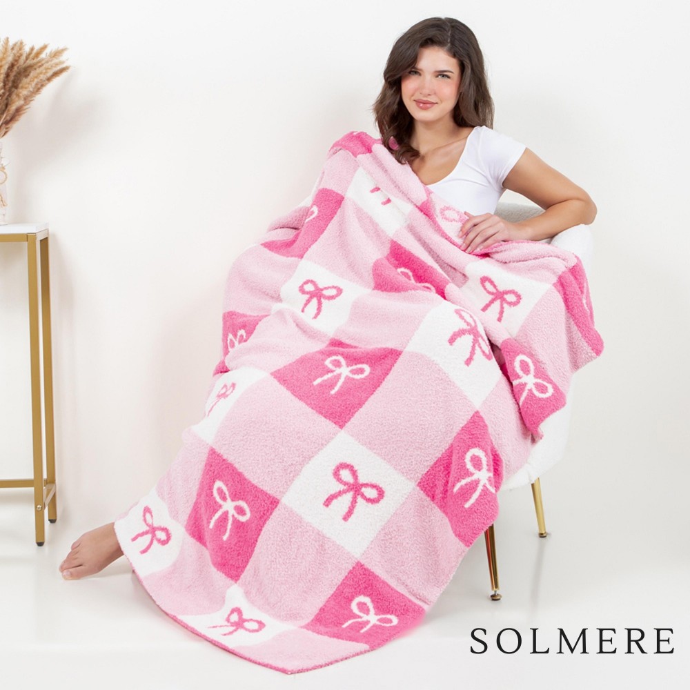 Solmere Blanket – Checkered Bow Blanket Wrap yourself in pure ...