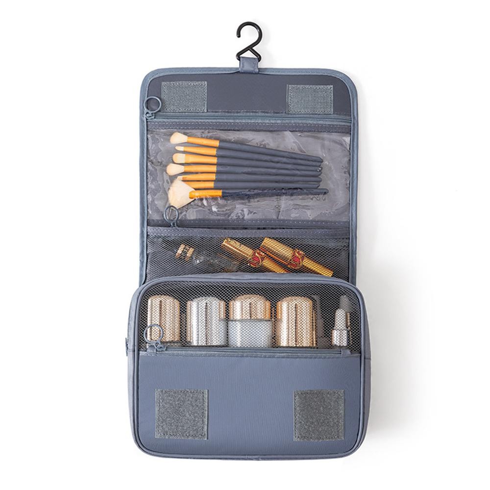 Nylon Hanging Makeup Bag - Water Resistant - Velcro Closure - 1 Outer ...